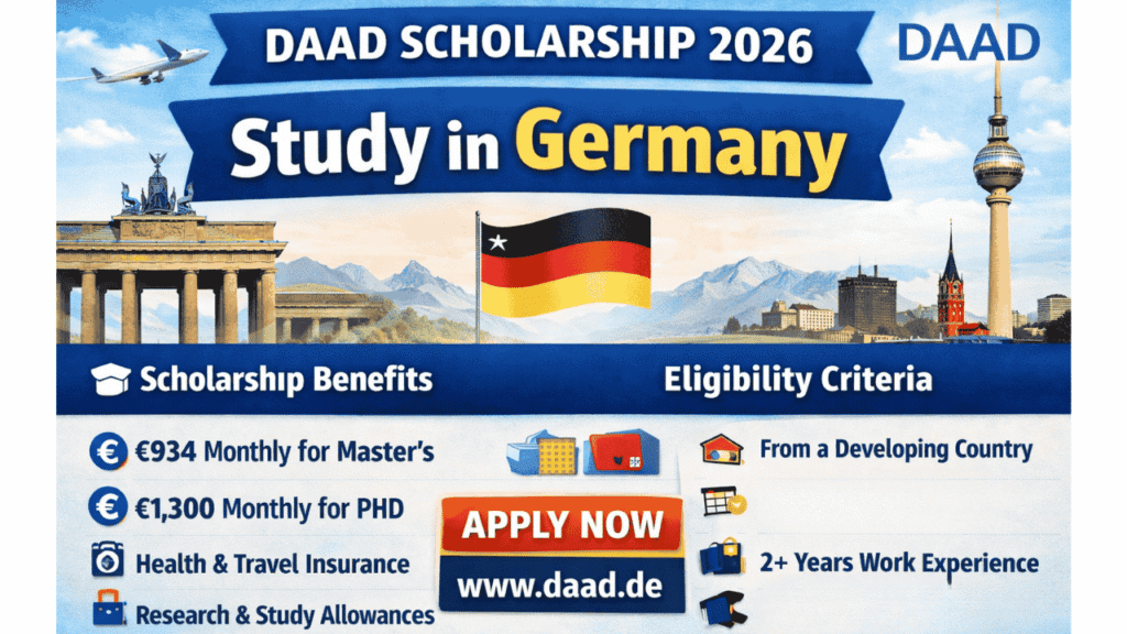 DAAD Germany Scholarship 2026 -Eligibility, Benefits, & Application Process